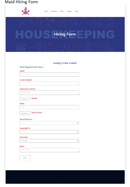MAID HIRING MANAGEMENT SOFTWARE